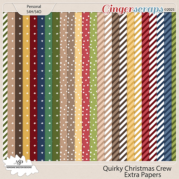 Quirky Christmas Crew Extra papers - By Adrienne Skelton Design