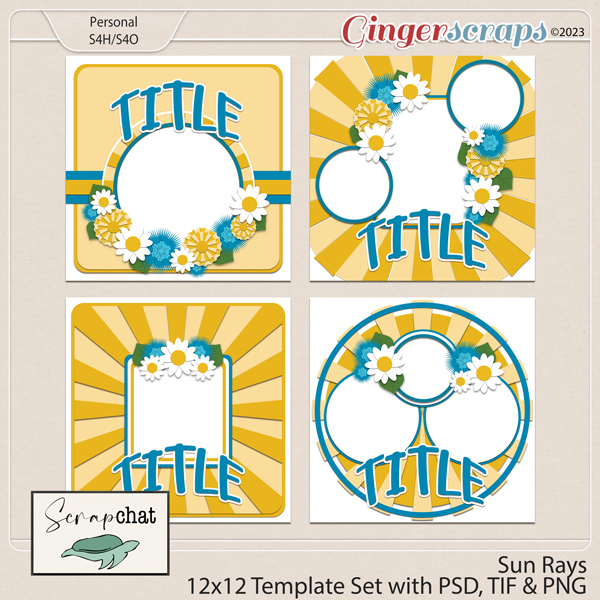 GingerScraps :: Templates :: SunRays Template Set by ScrapChat Designs