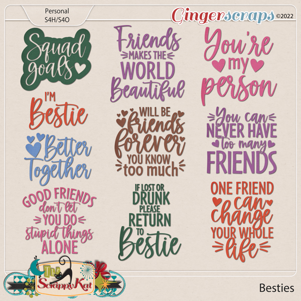 GingerScraps :: Word Art :: Besties Word Art by The Scrappy Kat