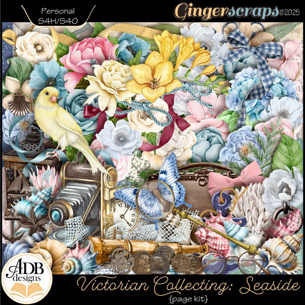Digital Scrapbook Pack | Victorian Collecting Seaside Page Kit by ADB ...