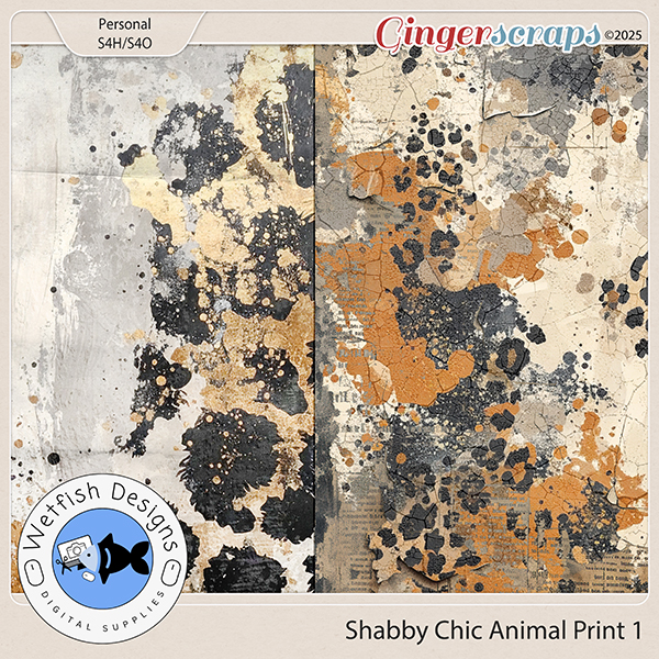 Shabby Chic Animal Print Papers 1 by Wetfish Designs