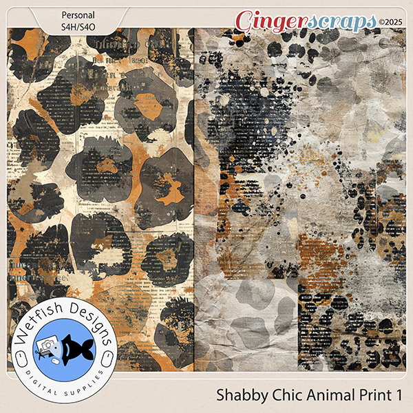 Shabby Chic Animal Print Papers 1 by Wetfish Designs