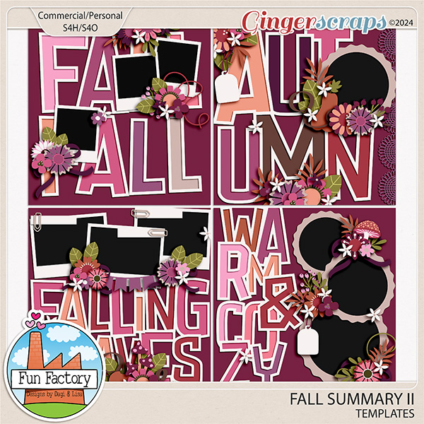 GingerScraps :: Templates :: Fall Summary Bundle - Templates by Fun Factory