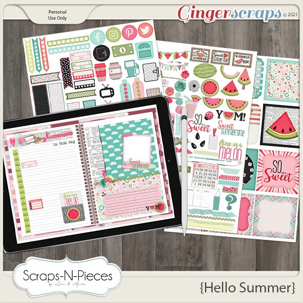 GingerScraps :: Planners :: Hello Summer Planner Pieces - Scraps N Pieces