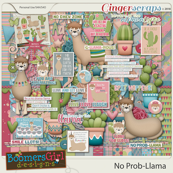 GingerScraps :: Kits :: No Prob-Llama by BoomersGirl Designs