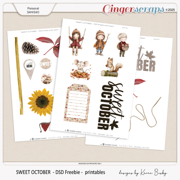 Buzzbee Scraps: Sweet October DSD Freebie Printables