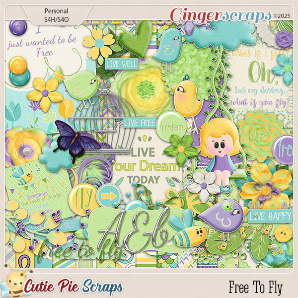 GingerScraps :: Kits :: Free To Fly Page Kit