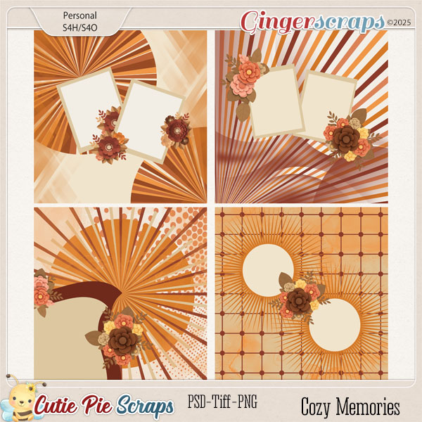 GingerScraps :: Templates :: Cozy Memories Layout Templates