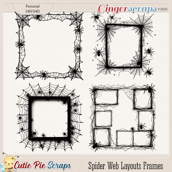 GingerScraps :: Masks :: Spider Web Layouts Frames 03