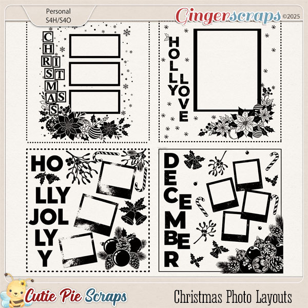 GingerScraps :: Masks :: Christmas Photo Layouts 01