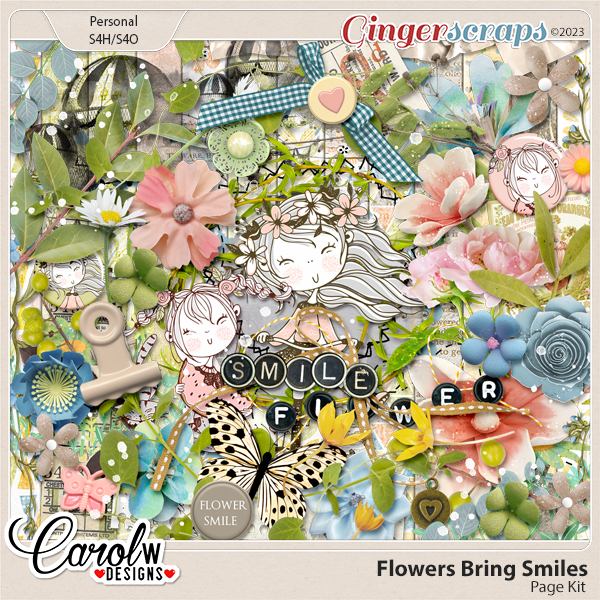 Flowers Bring Smiles-Page Kit