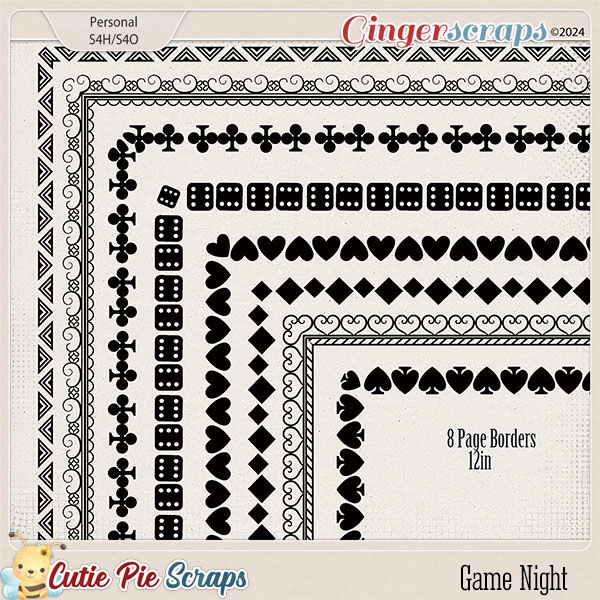 GingerScraps :: Doodles :: Game Night Page Borders