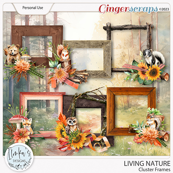 GingerScraps :: Embellishments :: Living Nature Cluster Frames by ...