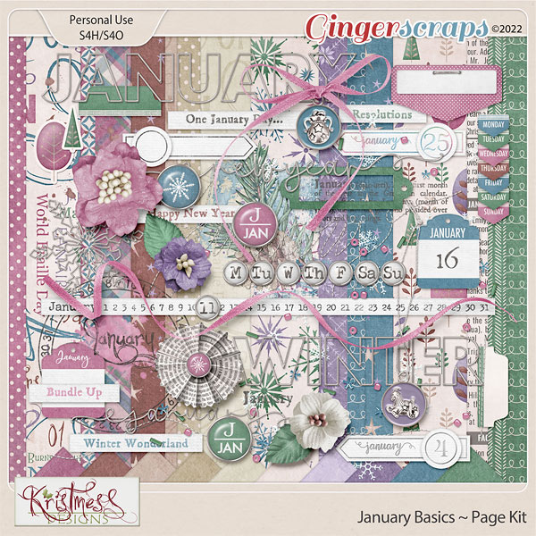 GingerScraps :: Kits :: January Basics Page Kit