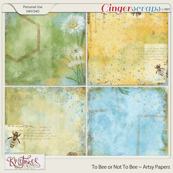GingerScraps :: Paper Packs :: To Bee or Not to Bee Artsy Papers