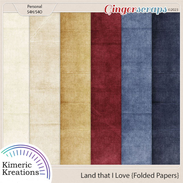 Digital Scrapbook Pack | Land that I Love Folded Papers by Kimeric ...