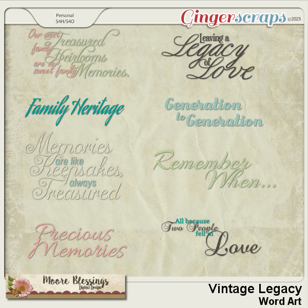 GingerScraps :: Word Art :: Vintage Legacy Word Art by Moore Blessings ...