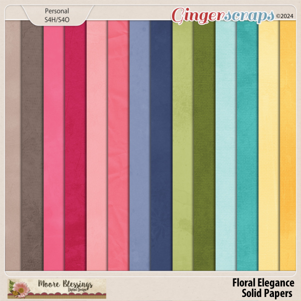 GingerScraps :: Paper Packs :: Floral Elegance Solid Paper Pack by ...