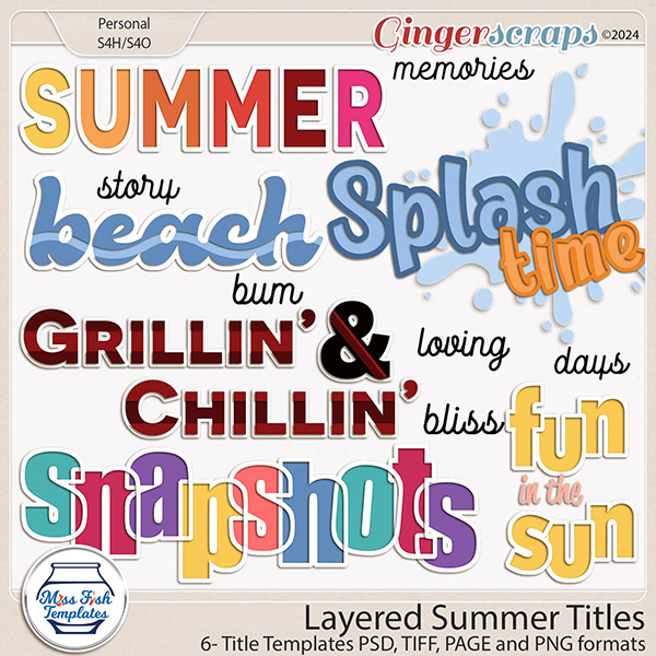 Layered Summer Titles by Miss Fish