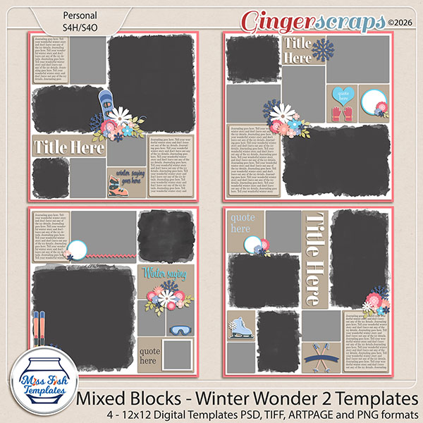 Mixed Blocks - Winter Wonder 2 Templates by Miss Fish