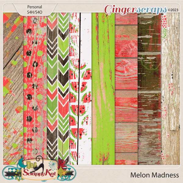 GingerScraps :: Paper Packs :: Melon Madness Painted Wood Papers by The ...