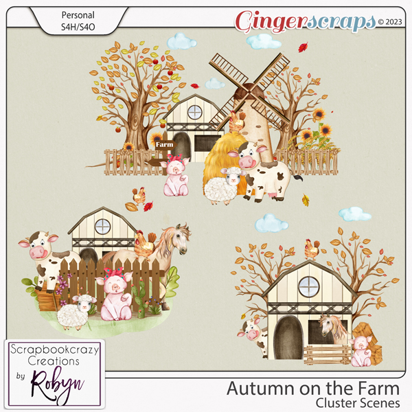 GingerScraps :: Embellishments :: Autumn on the Farm Cluster Scenes by ...