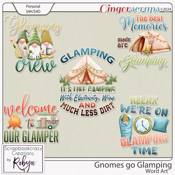 GingerScraps :: Word Art :: Gnomes go Glamping Word Art by ...