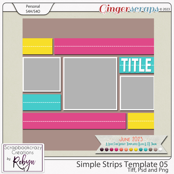 GingerScraps :: Templates :: Simple Strips Template 05 by ...