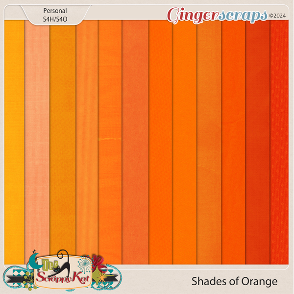 GingerScraps :: Paper Packs :: Shades of Orange by The Scrappy Kat