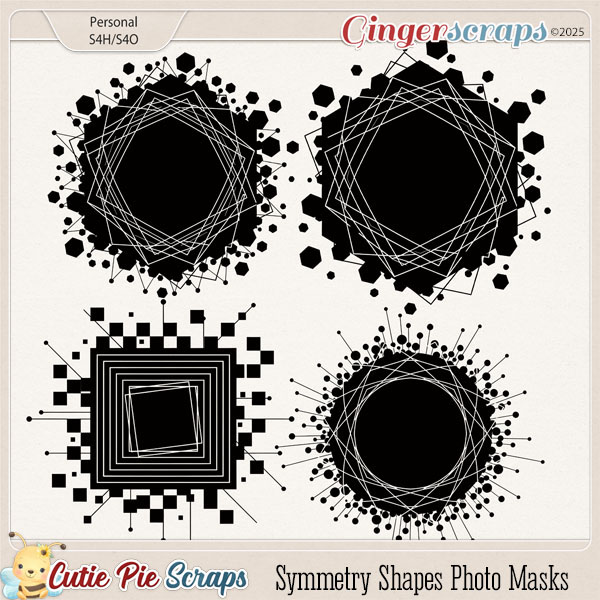 GingerScraps :: Masks :: Symmetry Shapes Photo Masks 01
