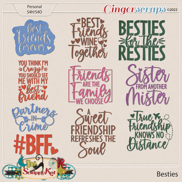 GingerScraps :: Word Art :: Besties Word Art by The Scrappy Kat