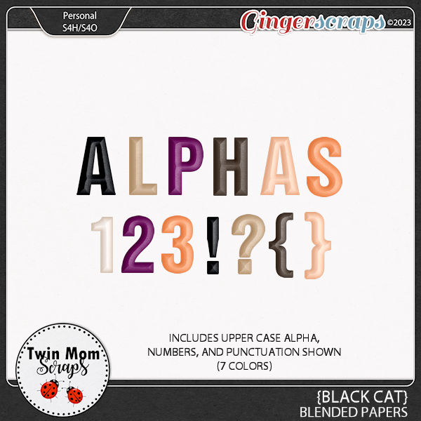 GingerScraps :: Alphas :: Black Cat - ALPHAS by Twin Mom Scraps