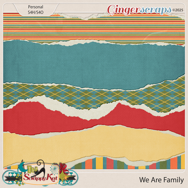 GingerScraps :: Paper Packs :: We Are Family Torn Edge Papers by The ...