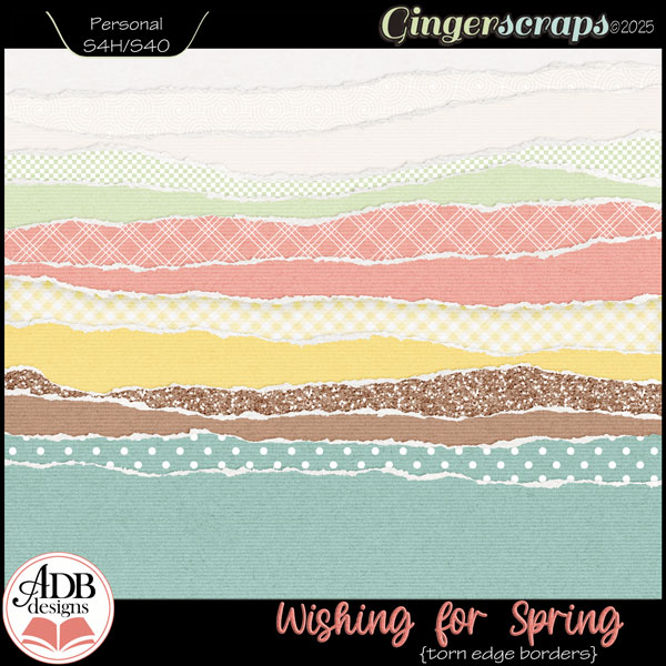 Digital Scrapbook Pack | Wishing for Spring Torn Edge Borders by ADB ...
