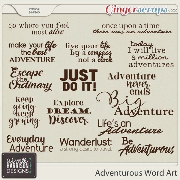 Adventurous Word Art by Aimee Harrison