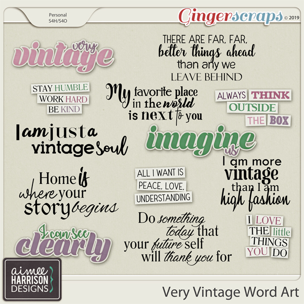 Very Vintage Word Art by Aimee Harrison