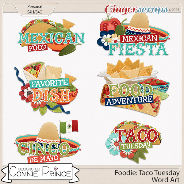 GingerScraps :: Word Art :: Foodie: Taco Tuesday - Word Art Pack by ...