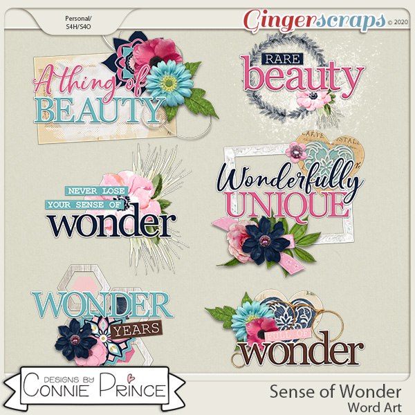 GingerScraps :: Word Art :: Sense of Wonder - Word Art Pack by Connie ...