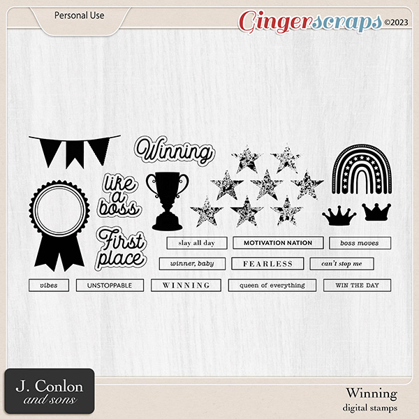 Winning | Digital Stamps