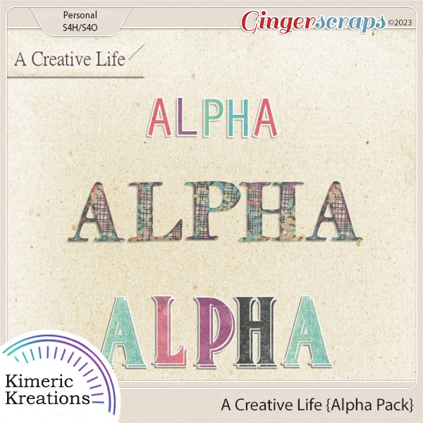 Digital Scrapbook Pack | A Creative Life Word Alpha by Kimeric ...