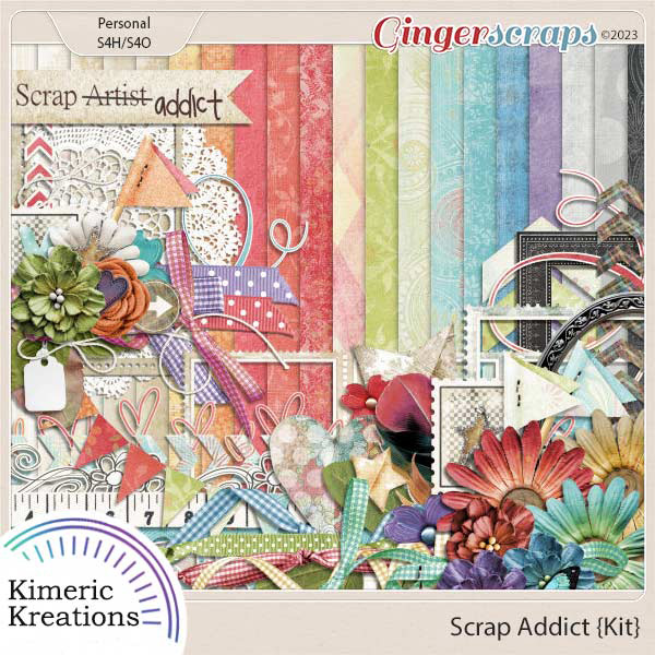 Digital Scrapbook Pack | Scrap Addict Kit by Kimeric Kreations ...