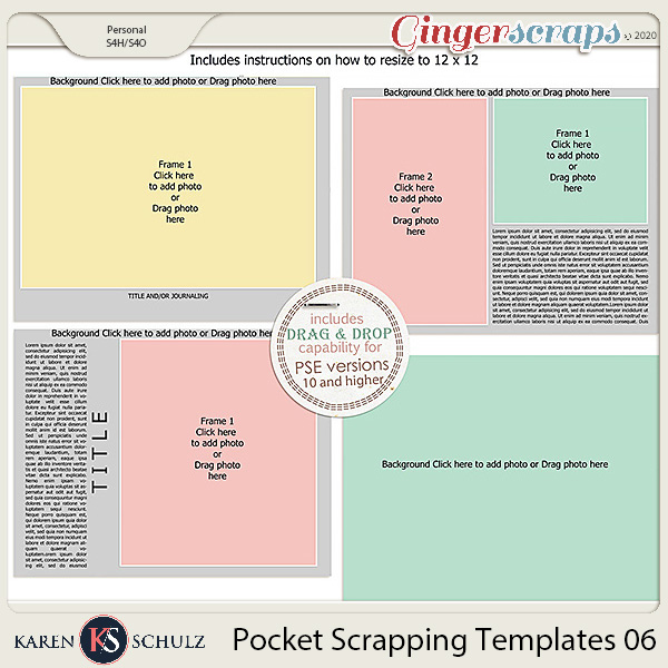 GingerScraps :: Pocket Scrapbooking :: Pocket Scrapping Templates 06 by ...