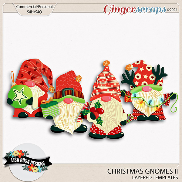 GingerScraps :: Templates :: Christmas Gnomes II - CU/PU Layered ...