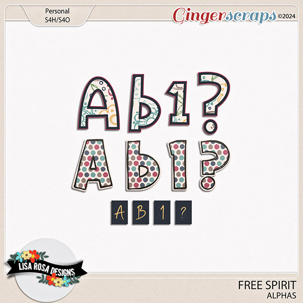GingerScraps :: Alphas :: Free Spirit - Alphas by Lisa Rosa Designs