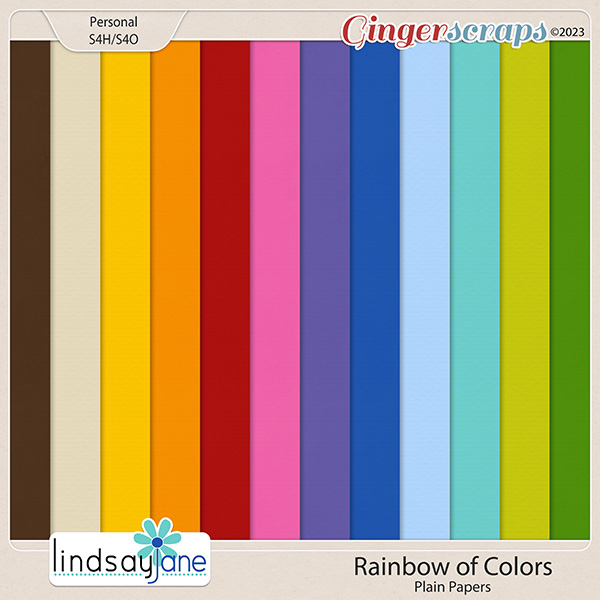 GingerScraps :: Paper Packs :: Rainbow of Colors Plain Papers by ...