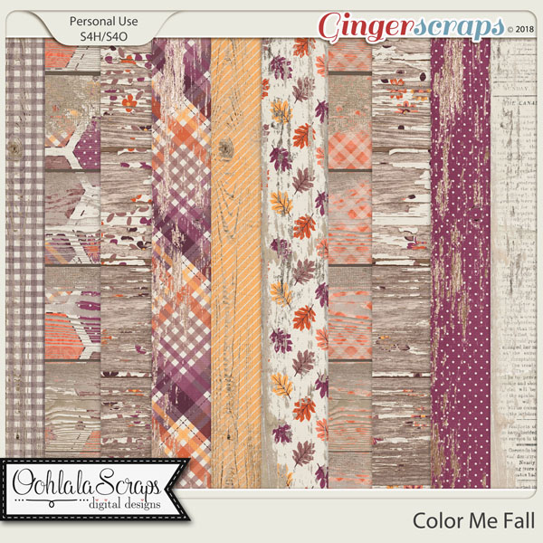 GingerScraps :: Paper Packs :: Color Me Fall Wood Papers