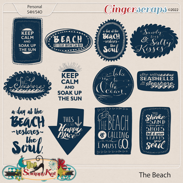 GingerScraps :: Word Art :: The Beach Word Art by The Scrappy Kat
