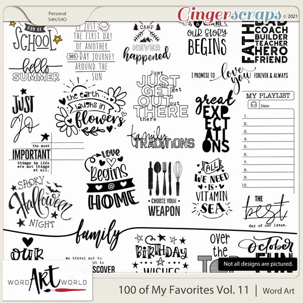 100 of My Favorites Vol. 11 Word Art Created by Word Art World